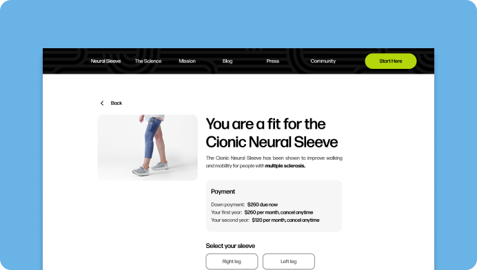 Cionic Neural Sleeve | FDA-Cleared Leg Mobility Device